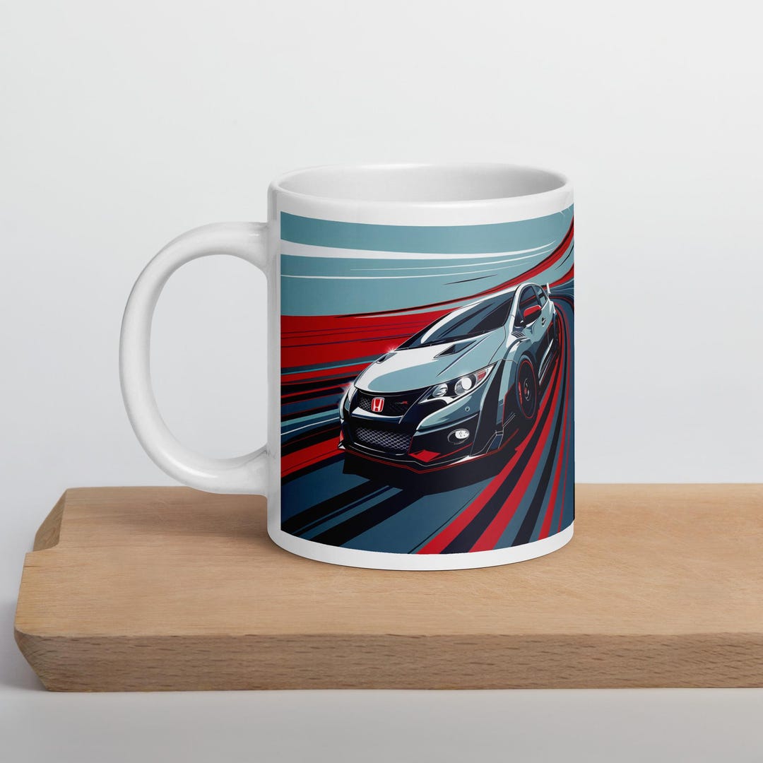 Grey Honda Civic Type R FK2 Coffee White Glossy Mug Gift for Car Lover ...
