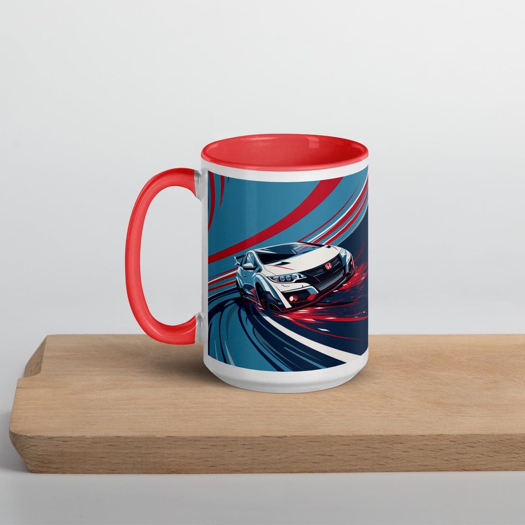 White Honda Civic Type R FK2 Coffee Mug Gift for Car Lover With Color ...
