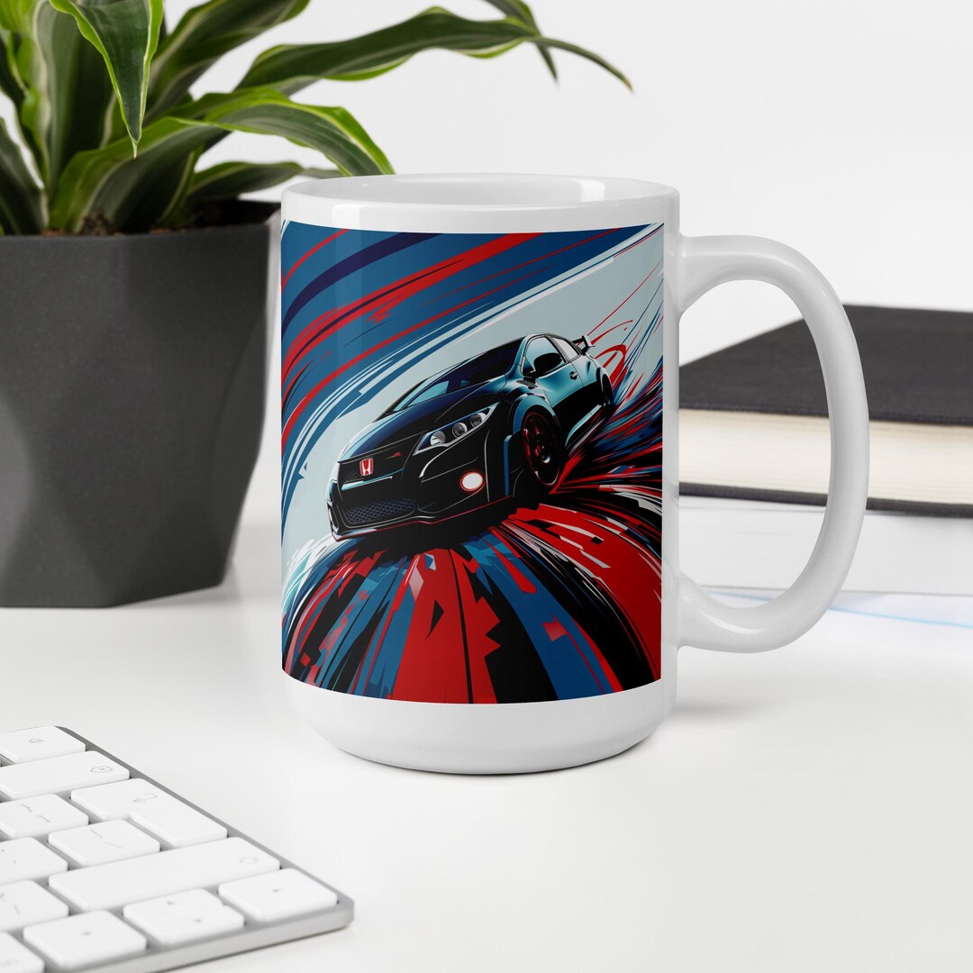 Black Honda Civic Type R FK2 White Glossy Coffee Mug Gift for Car Lover ...