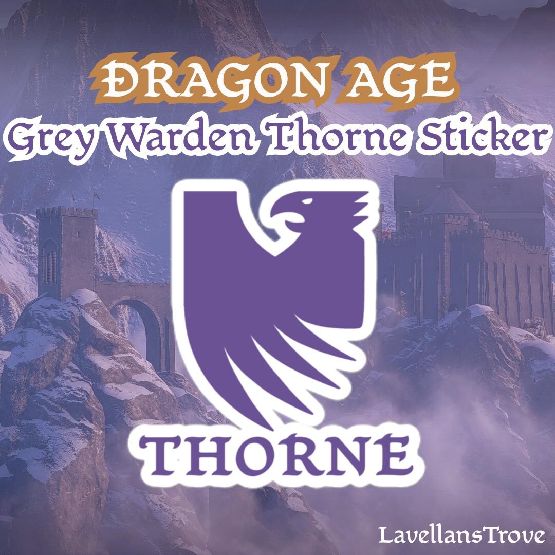 Dragon Age: the Veilguard Grey Warden + Thorne Purple & White Sticker ...