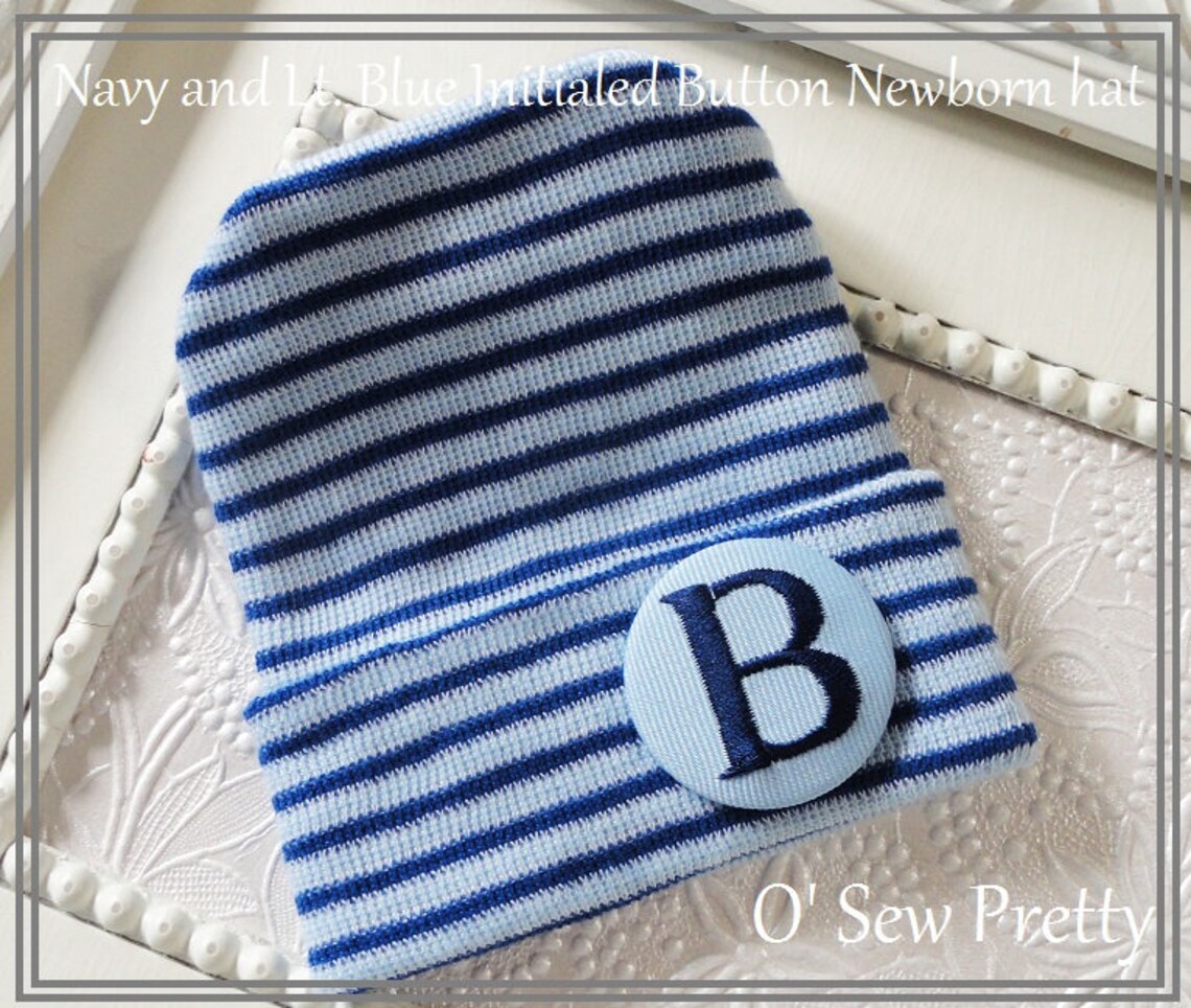 MONOGRMMED Baby Boy Newborn Hospital Hat Personalized Baby | Etsy