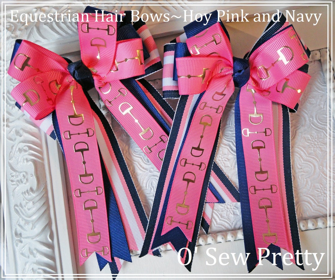 Equestrian Hair Bow, Navy Horse Show Bows, Leadline Bows, Equestrian ...