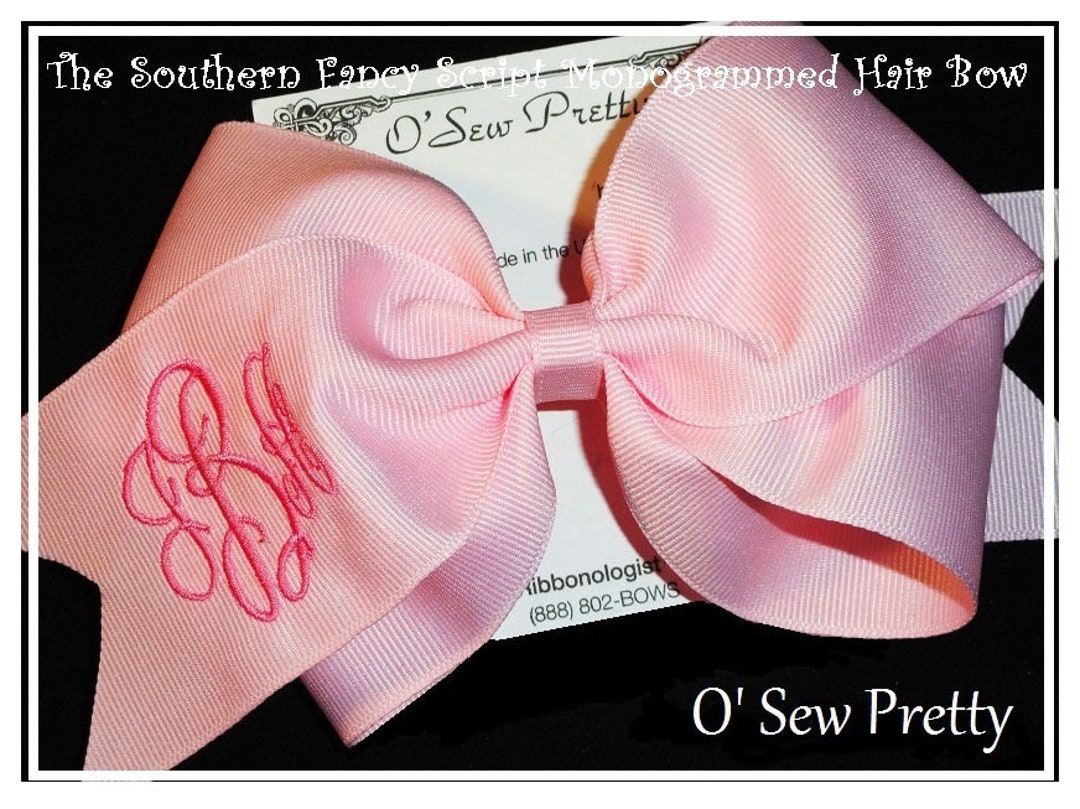 Personalized Hair Bows, Monogrammed Hair Bow, Southern Fancy Script ...
