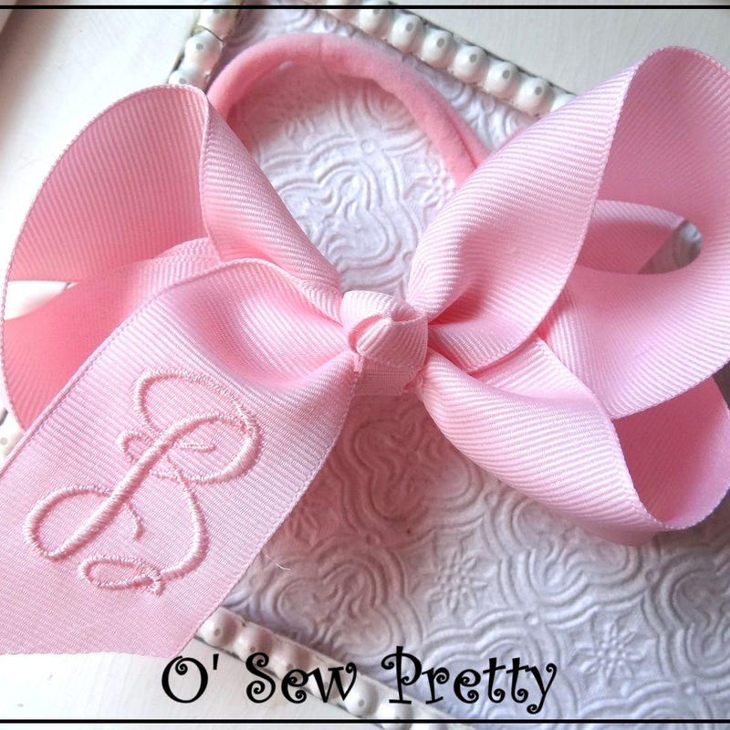 Monogrammed Bow on Nylon - Etsy