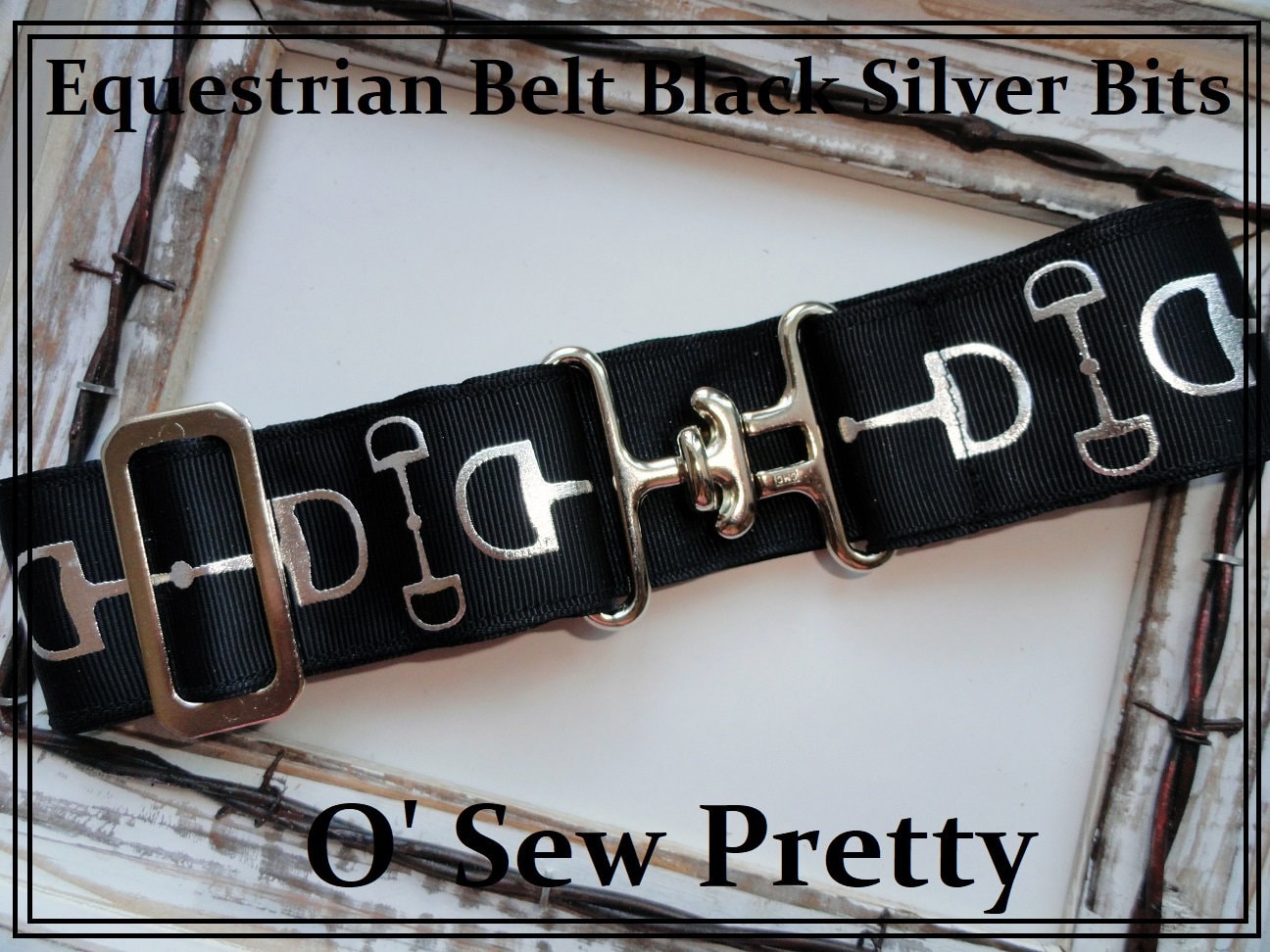 Equestrian Belt, Silver Snaffle Bit Adjustable Equestrian Surcingle ...