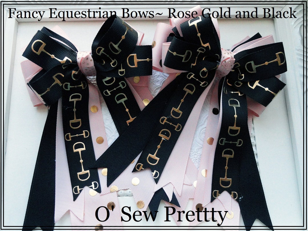 EQUESTRIAN HAIR BOWS, Fancy Rose Gold Horse Show Bow, Lead Line Bows ...