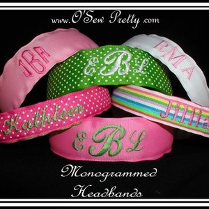 PERSONALIZED HEADBANDS, Monogrammed Headband, Initialed Headband ...