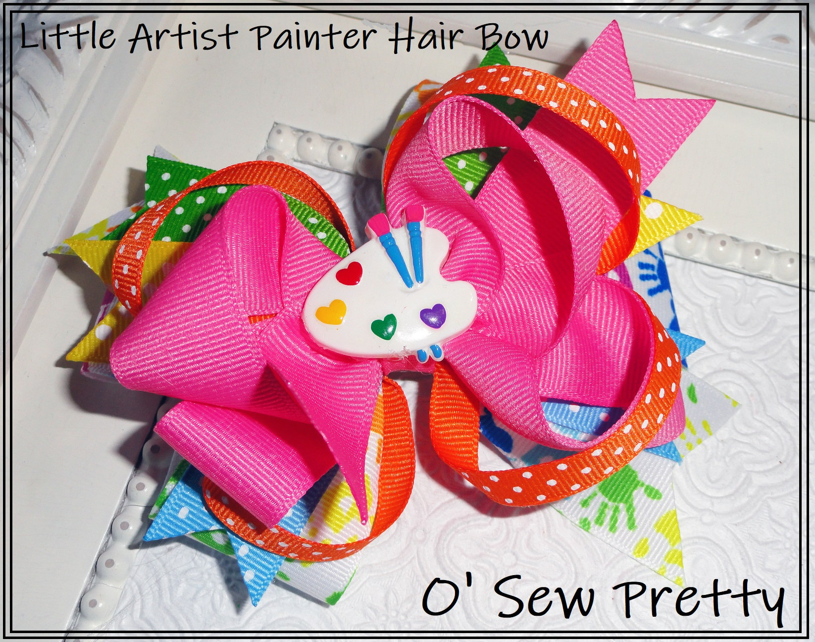 Back to school Bows Custom Paint pallet School Hair Bows | Etsy