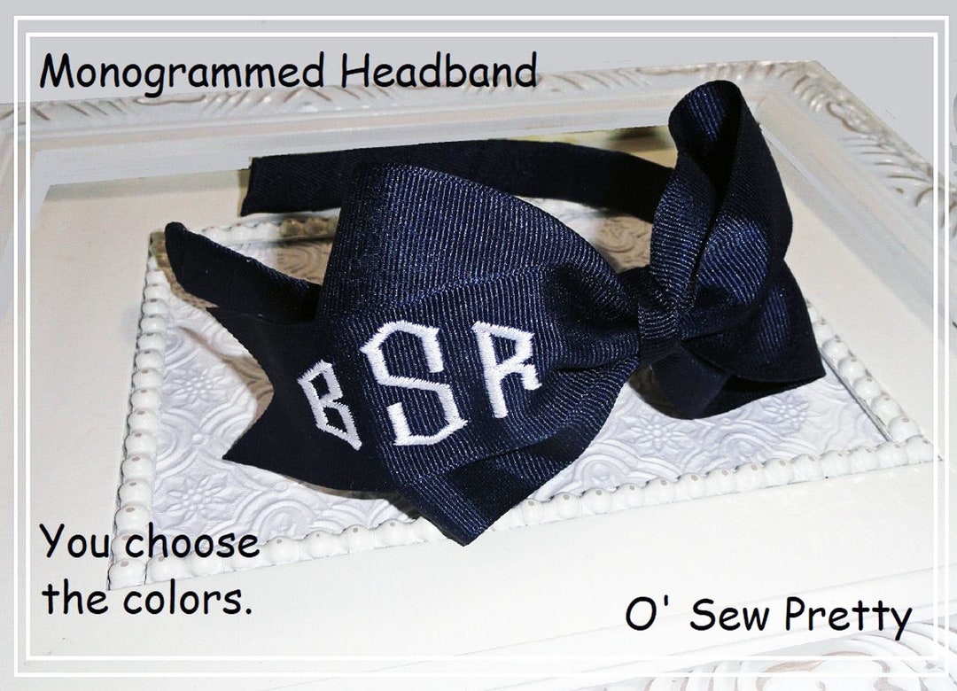 Back to School Headband With Momogrammed Bow, Personalized Christian ...