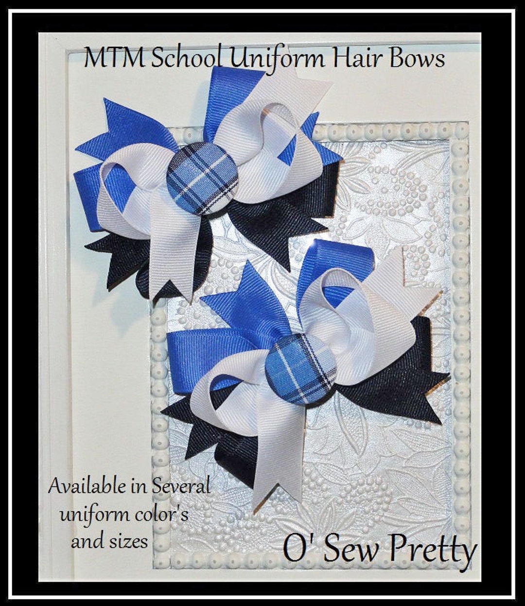 School Uniform Plaid Hair Bow, Custom Colors Available - Etsy