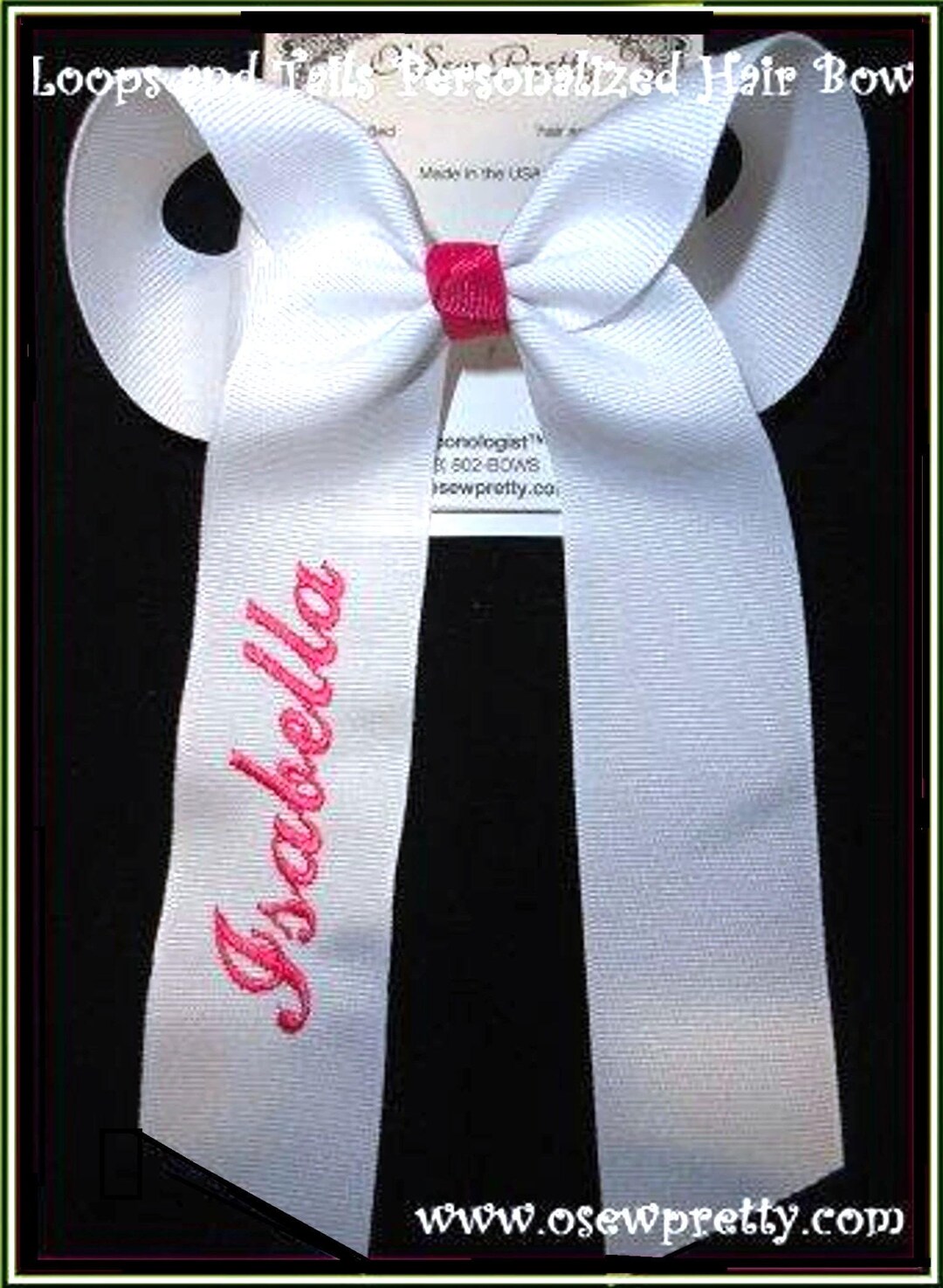 Loops and Tails Personalized Hair Bow, Personalized HAIR BOW ...