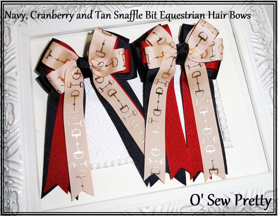 Equestrian Hair Bow, Snaffle Bit Ribbon, Horse Show Bow - Etsy
