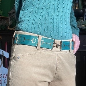 Equestrian Belt, Silver Snaffle Bit Adjustable Equestrian Surcingle ...