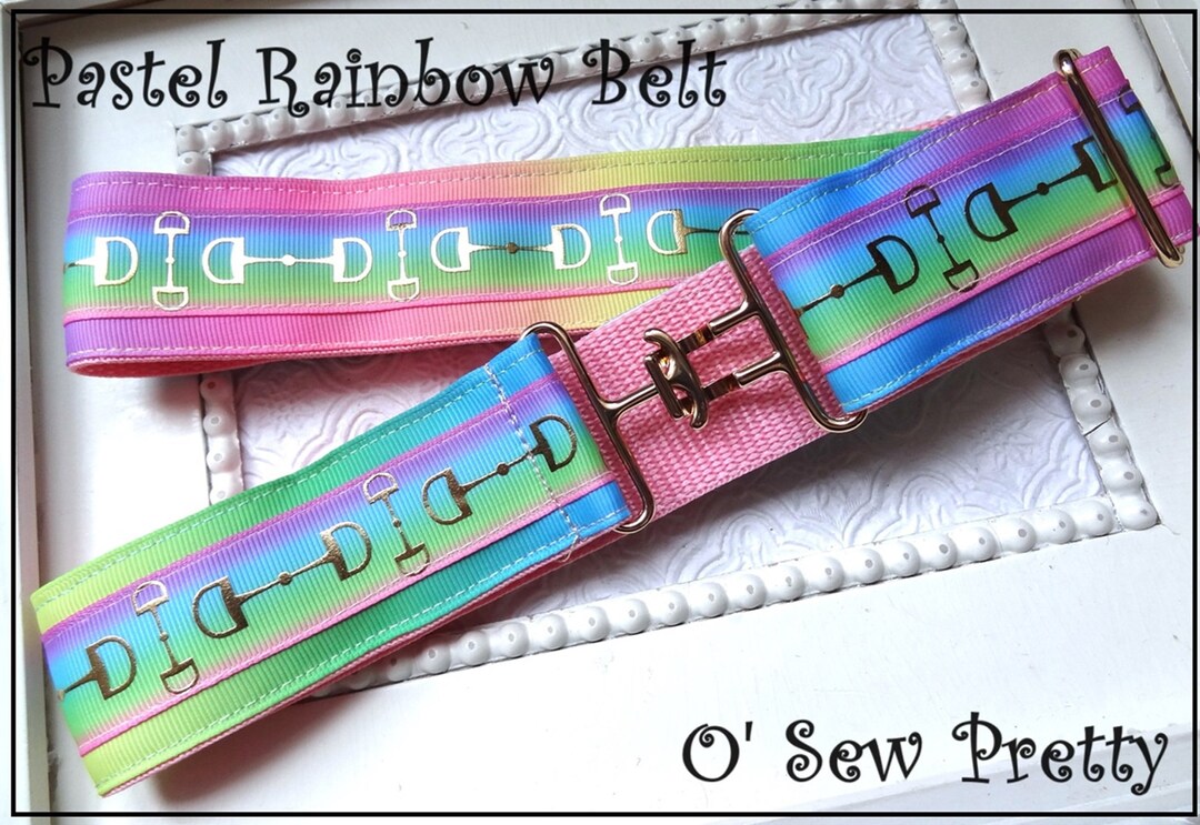 Equestrian Belt, Rainbow Horseback Riding Belt, Fancy Horse Show Belt ...