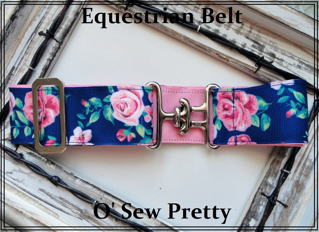 Equestrian Belt, Adjustable Equestrian Surcingle Belt, Pink and Navy ...