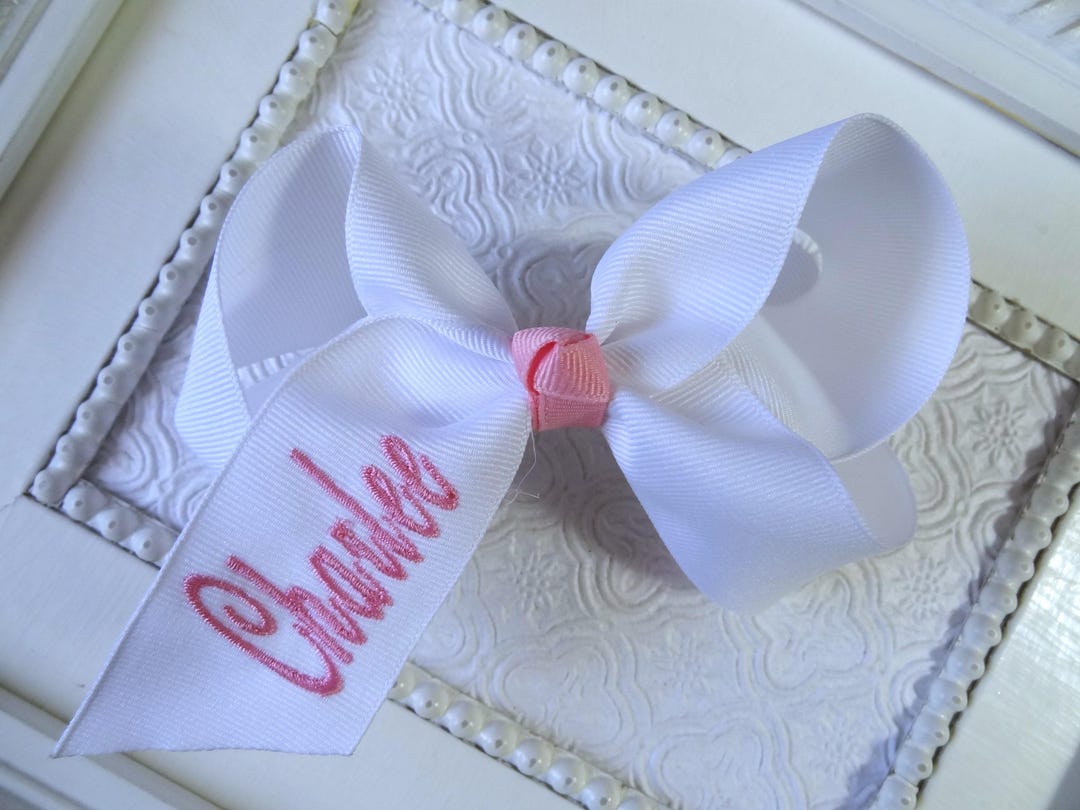 Large Personalized Hair Bows for Girls, Personalized Hair Bows, Names ...
