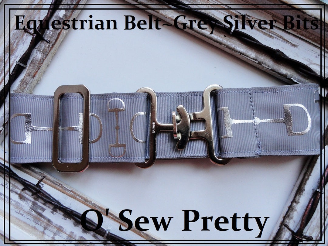 Equestrian Belt, Silver Snaffle Bit Adjustable Equestrian Surcingle ...