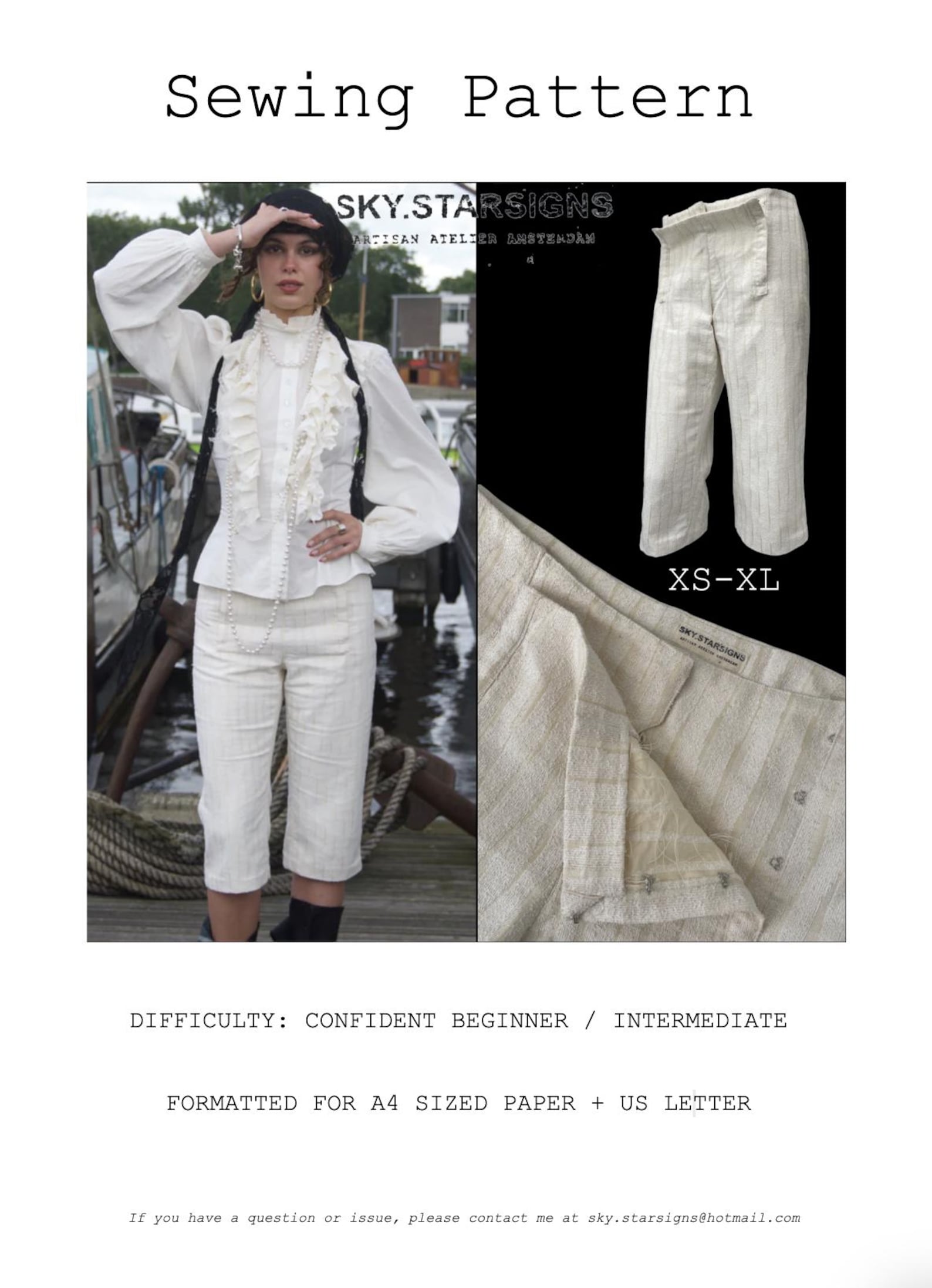 Historical Pirate Capri Breeches Digital Sewing Pattern PDF (A4 + US ...