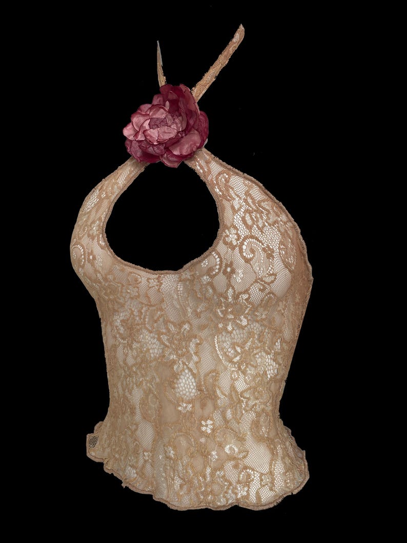 Romantic Rose Flower Keyhole Halter Top Digital Sewing Pattern PDF (A4 ...