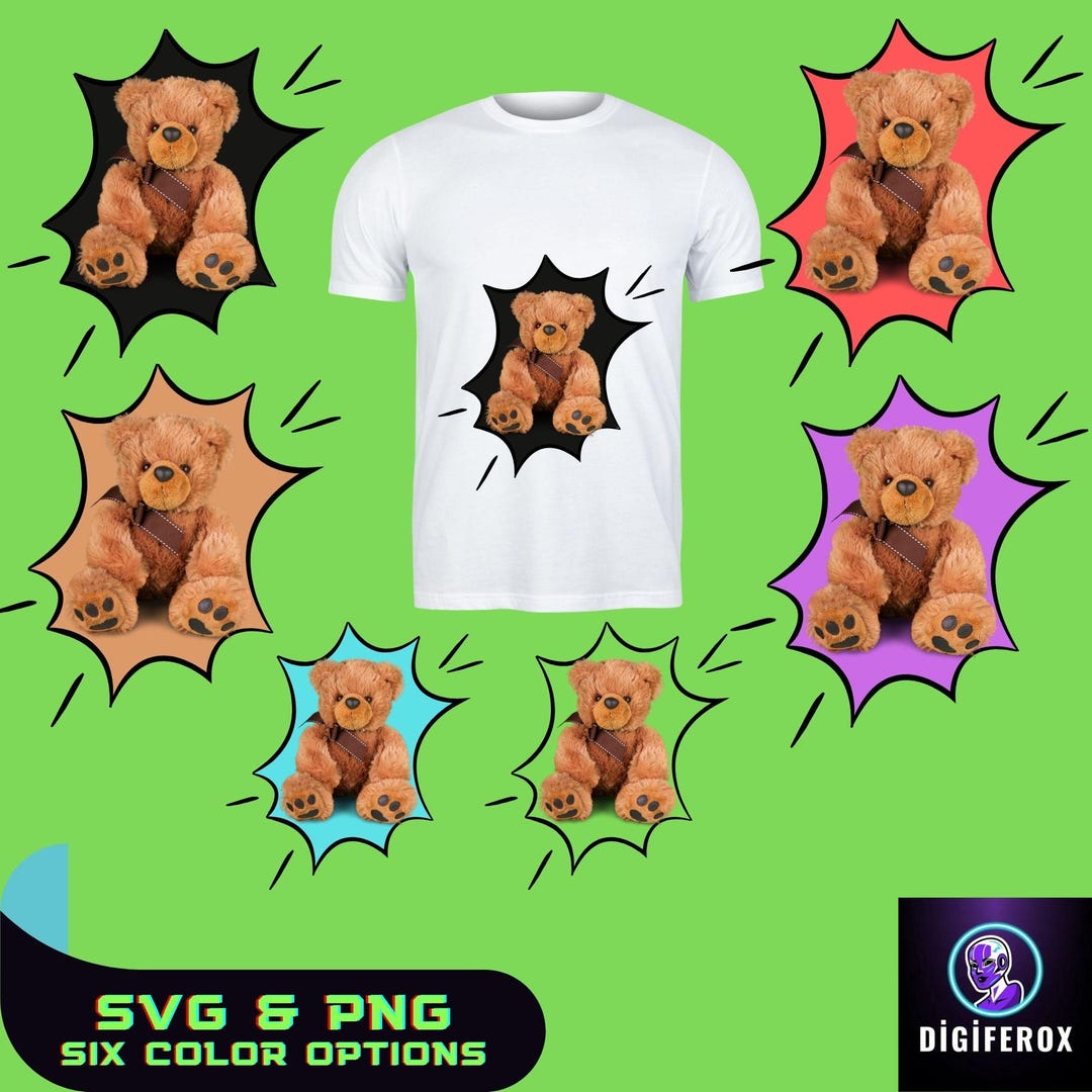 Cute Bear T-shirt SVG PNG Design for Print, Digital Download, Bear ...