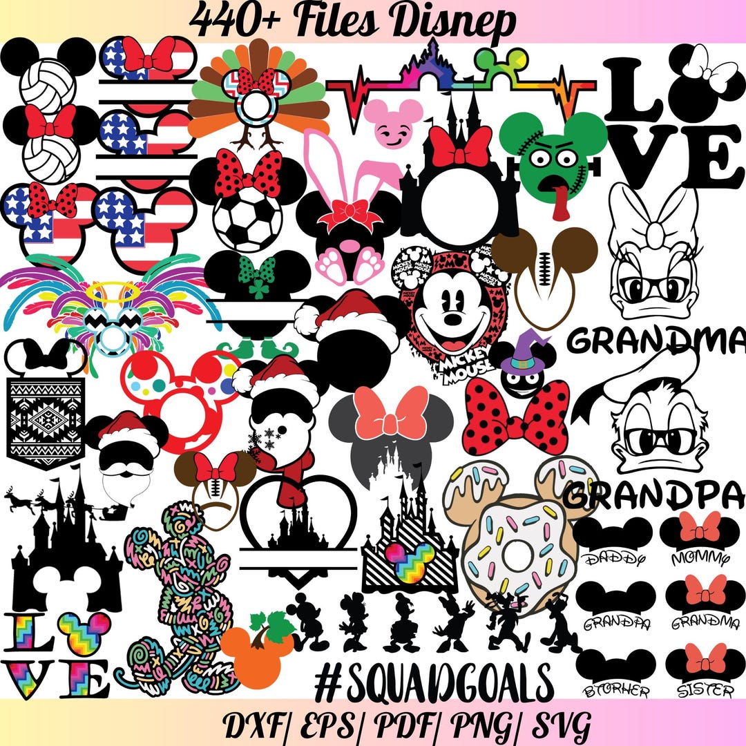 440 Disney SVG Bundle Disney Characters SVG Mickey Mouse Svg Princess ...