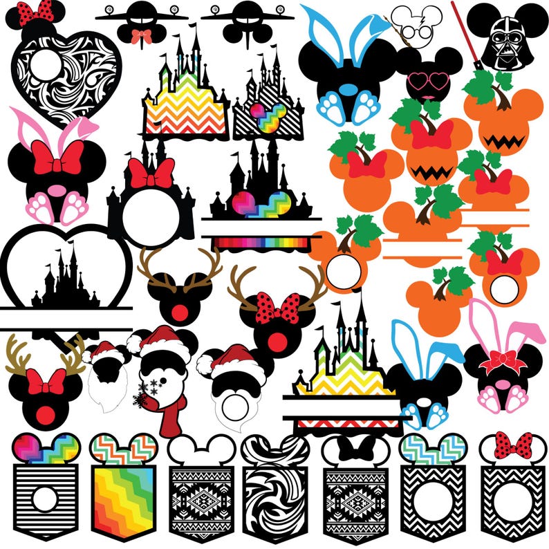 440 Disney SVG Bundle Disney Characters SVG Mickey Mouse Svg Princess ...