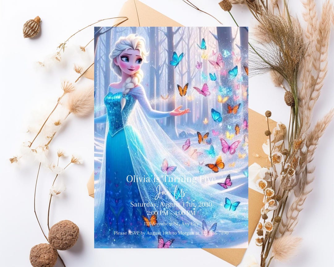 Frozen Butterfly Birthday Invitation Frozen Birthday Invitation, Amazing Friends Invitation ...