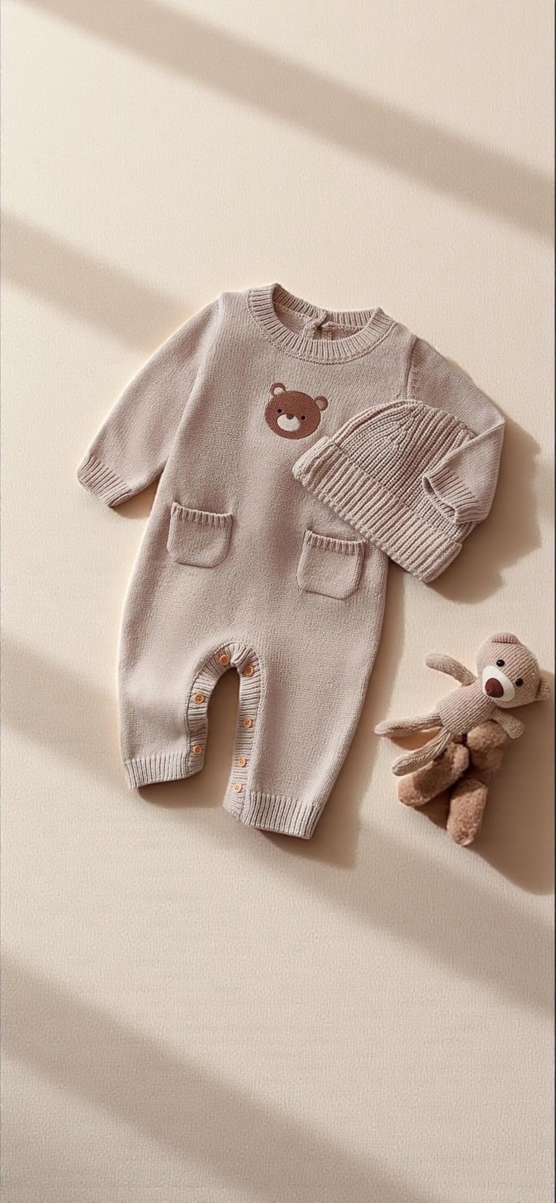 Knitted Teddy Bear Romper With Hat: Newborn Outfit - Etsy