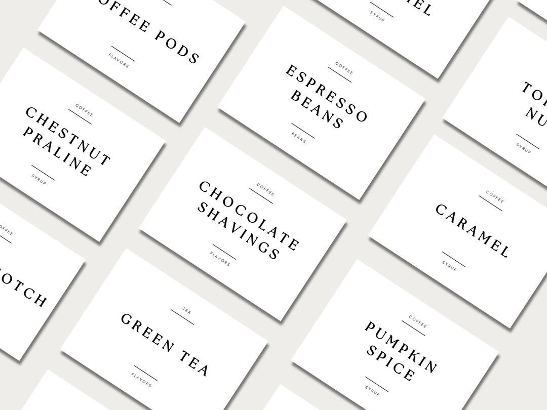 Customizable Coffee Syrup Labels, Minimalist Design (digital Download ...
