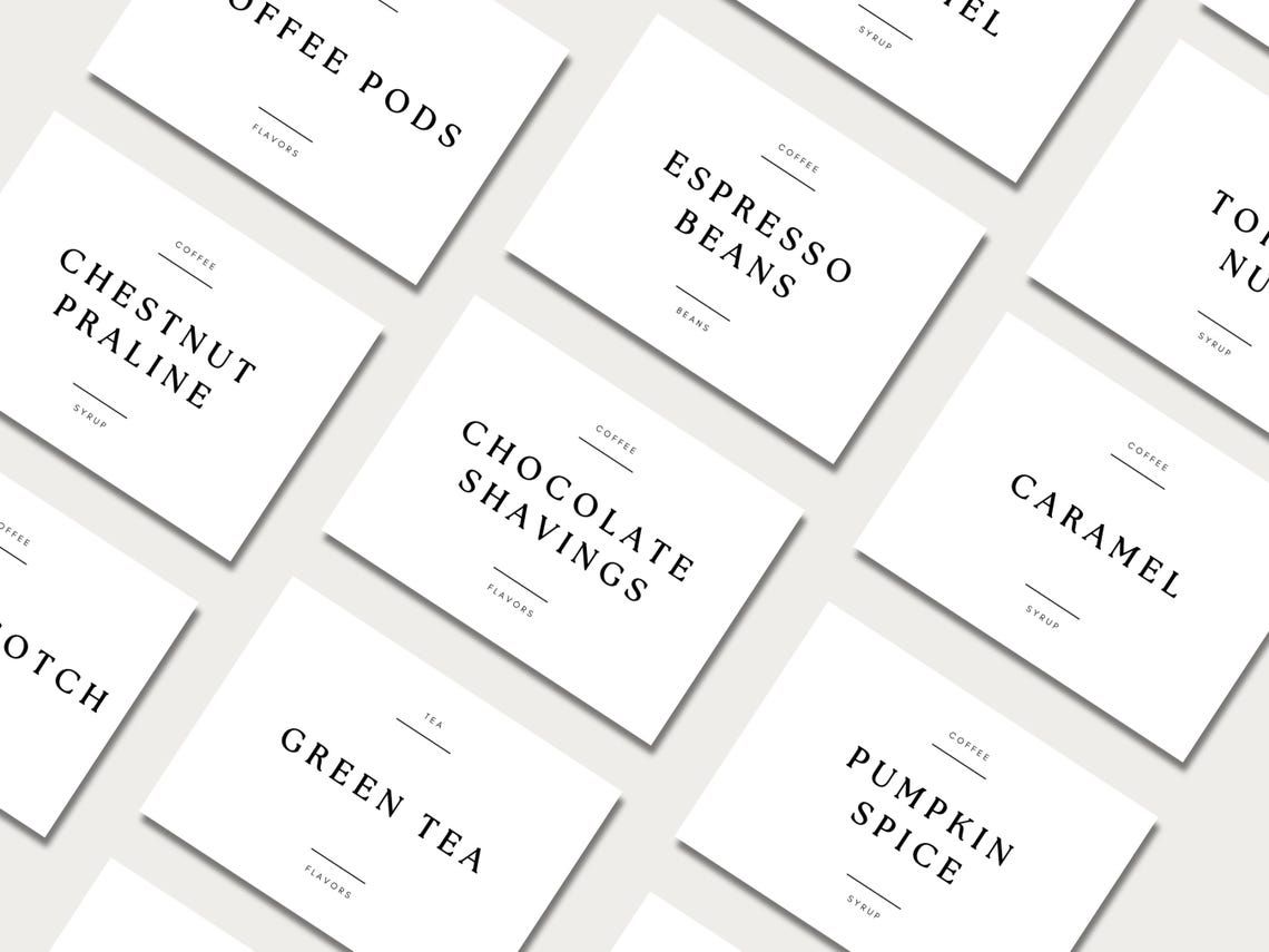 Customizable Coffee Labels Editable and Printable Labels Hot Drinks ...