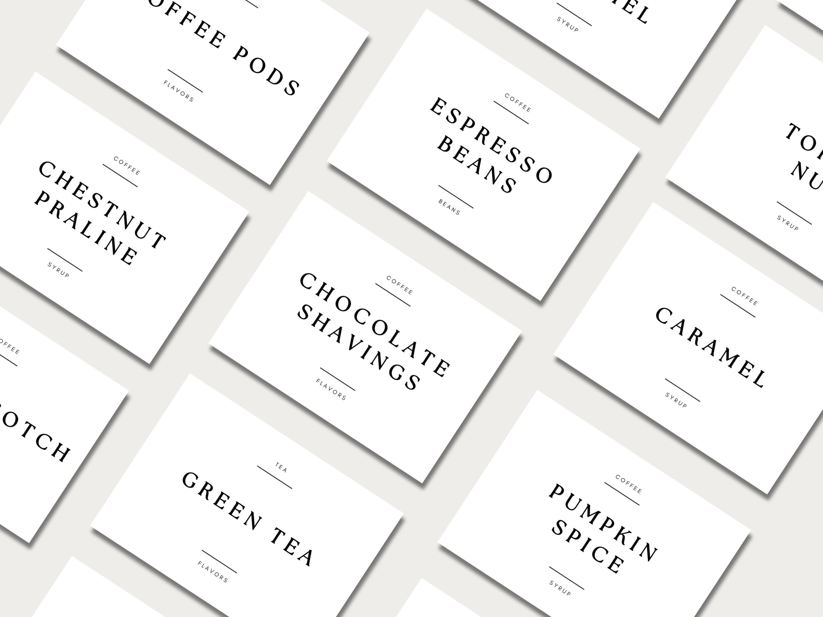 Customizable Coffee Syrup Labels, Minimalist Design (digital Download ...