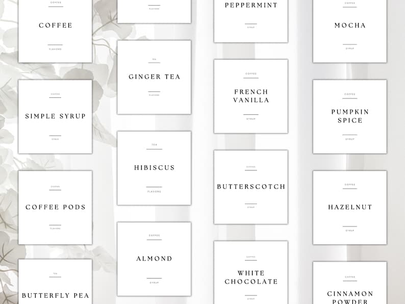 Customizable Coffee Labels Editable and Printable Labels Hot Drinks ...