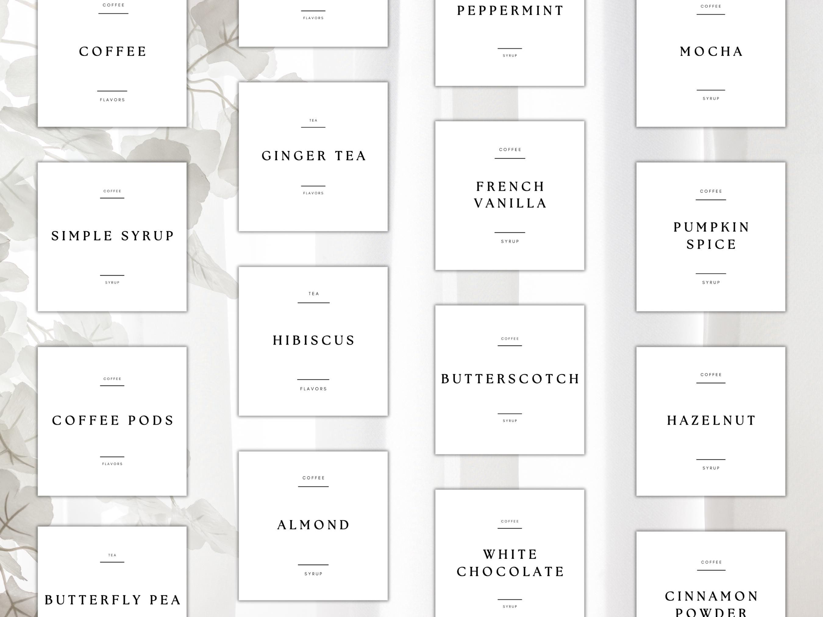 Customizable Coffee Labels Editable and Printable Labels Hot Drinks ...