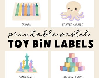 Editable Toy Bin Storage Labels With Pictures Playroom Organization ...
