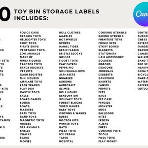Editable Toy Bin Storage Labels With Pictures Playroom Organization ...