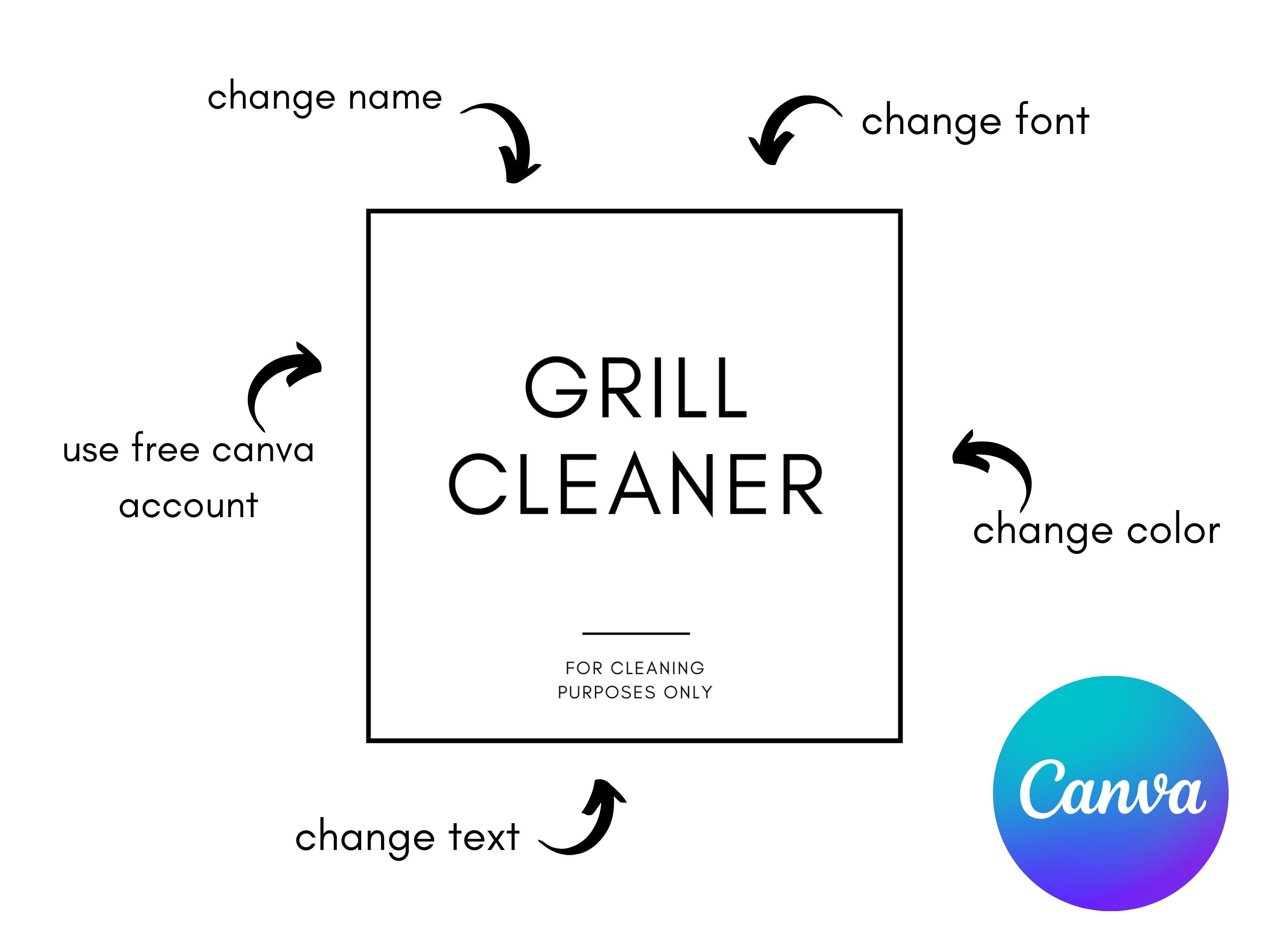 Customizable Cleaning Supply Labels, Minimalist Style (digital Download ...