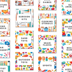 Editable Toy Bin Storage Labels With Pictures Playroom Organization ...