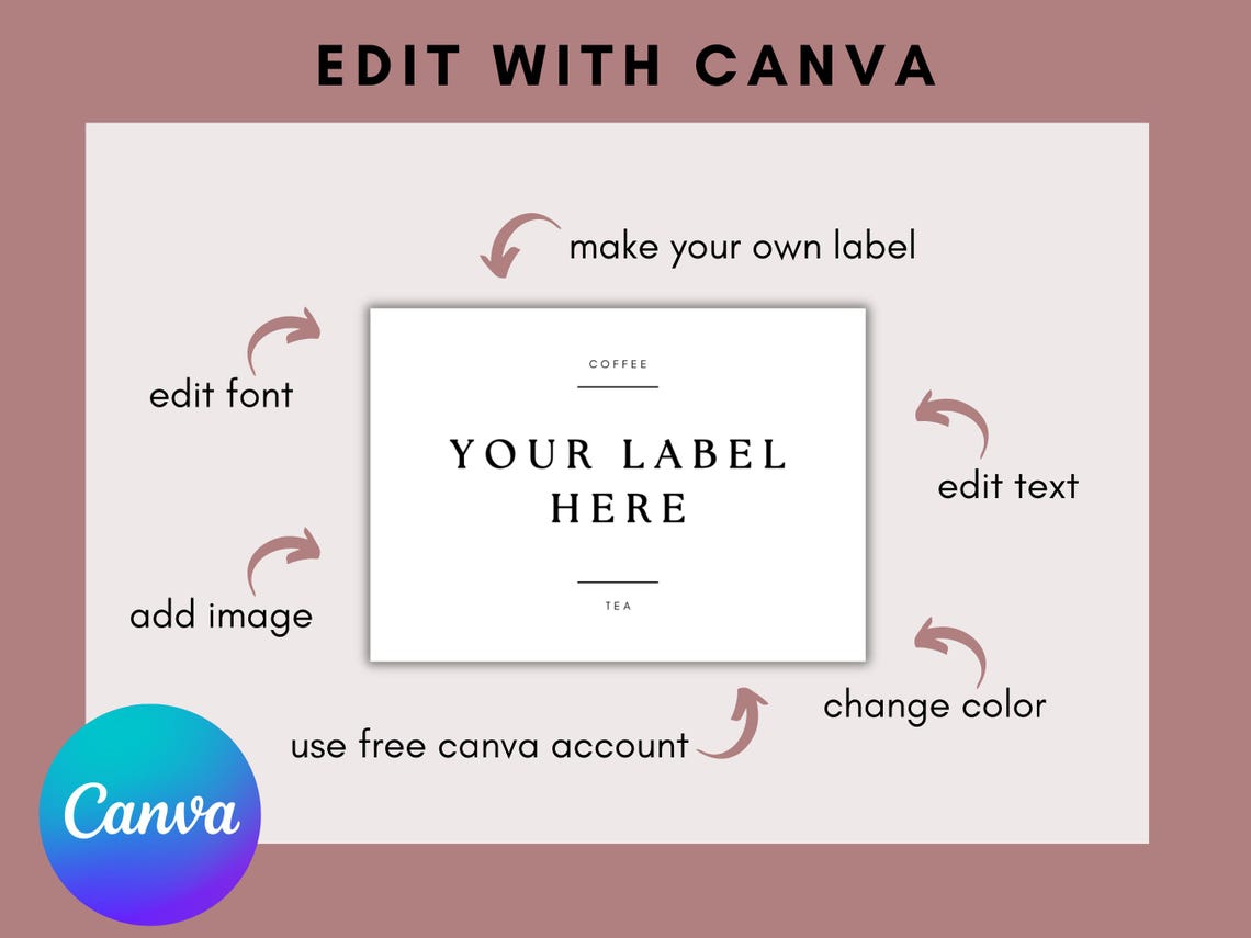 Customizable Coffee Syrup Labels, Minimalist Design (digital Download ...