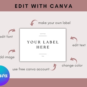 Customizable Coffee Labels Editable and Printable Labels Hot Drinks ...