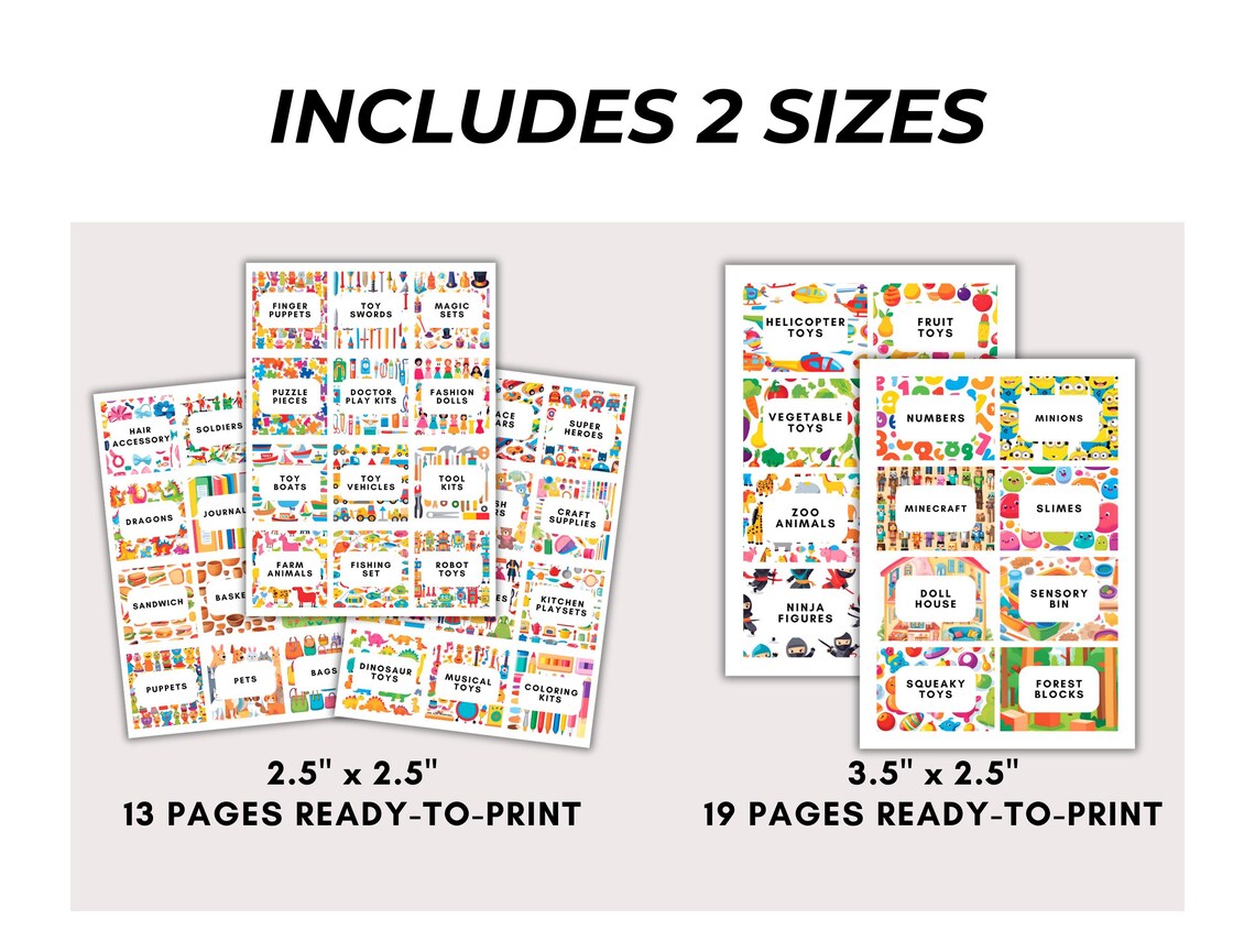 Editable Toy Bin Storage Labels With Pictures Playroom Organization ...