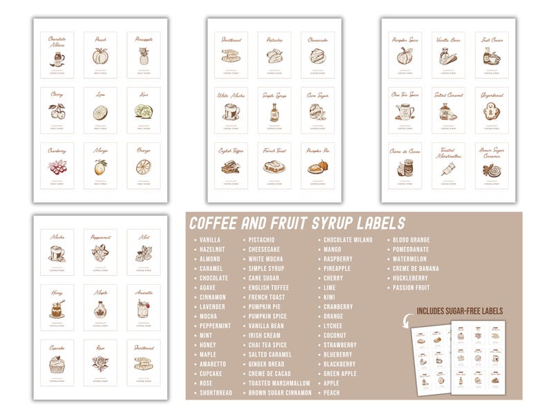Vintage Coffee Labels Editable and Printable Label Hot Drinks Label ...