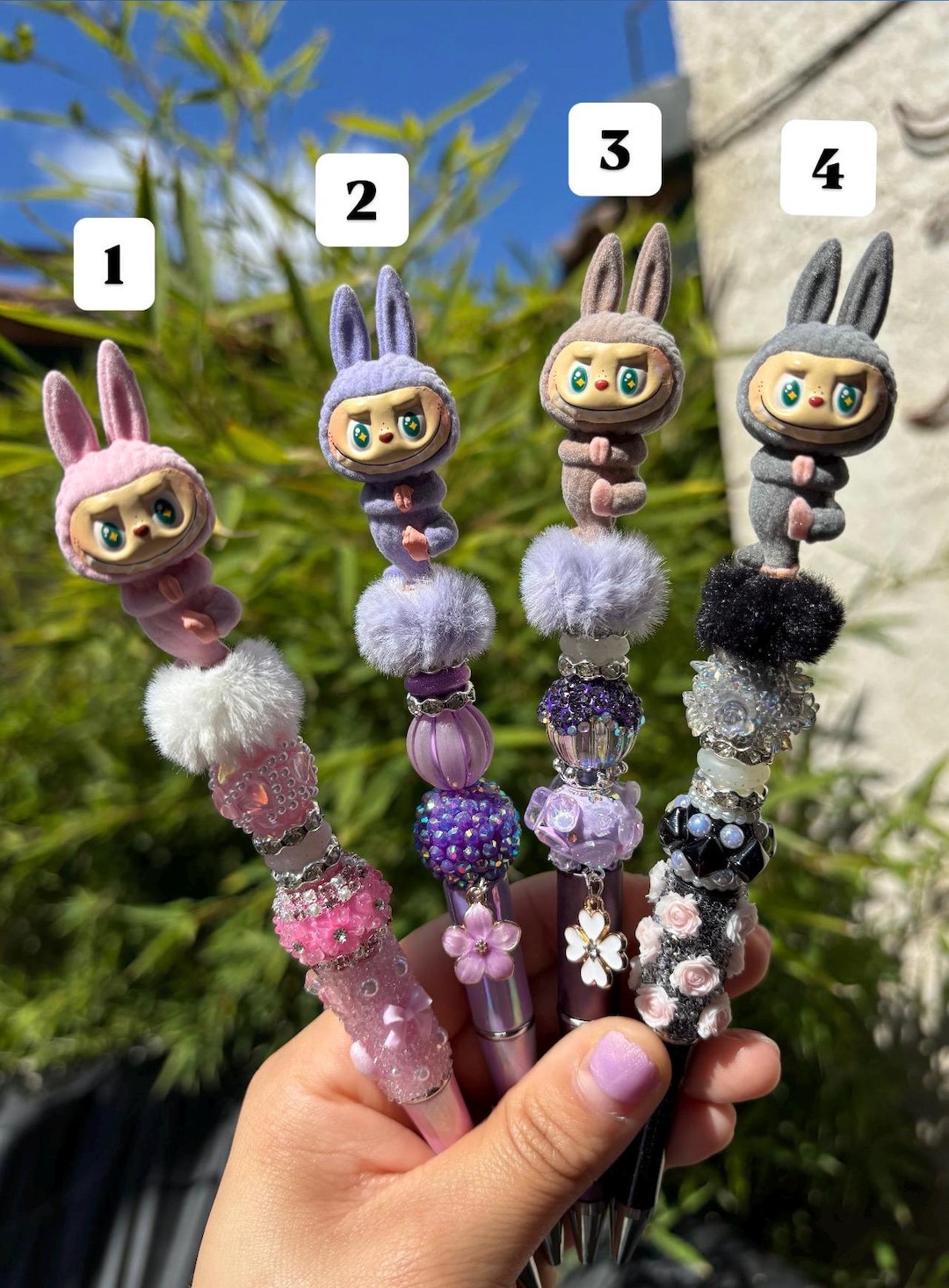 Labubu Pens | Character Beaded Pens | Handcrafted Pens | Custom Pens ...