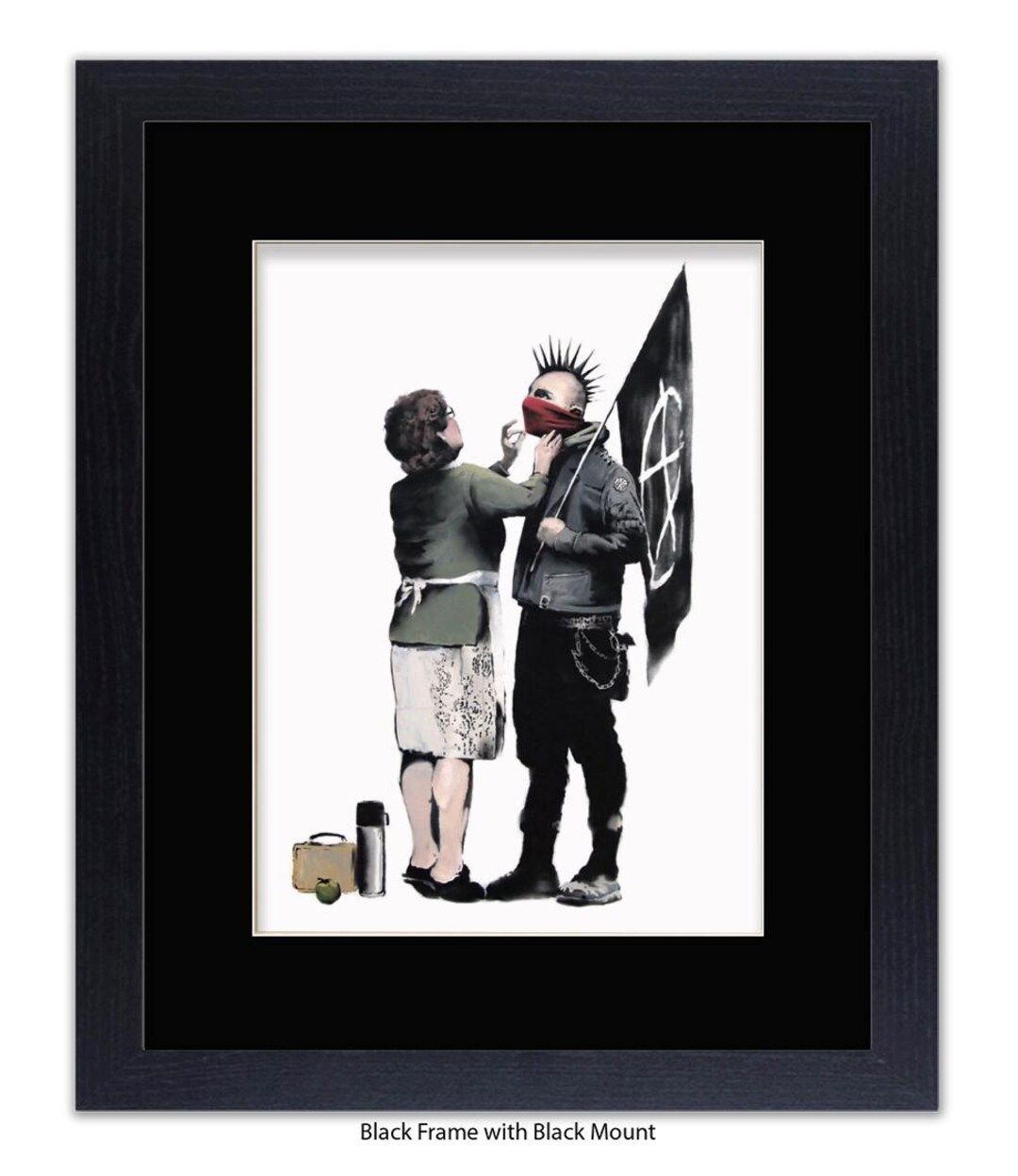 Punk and Mother - Mounted & Framed Banksy Print - Etsy