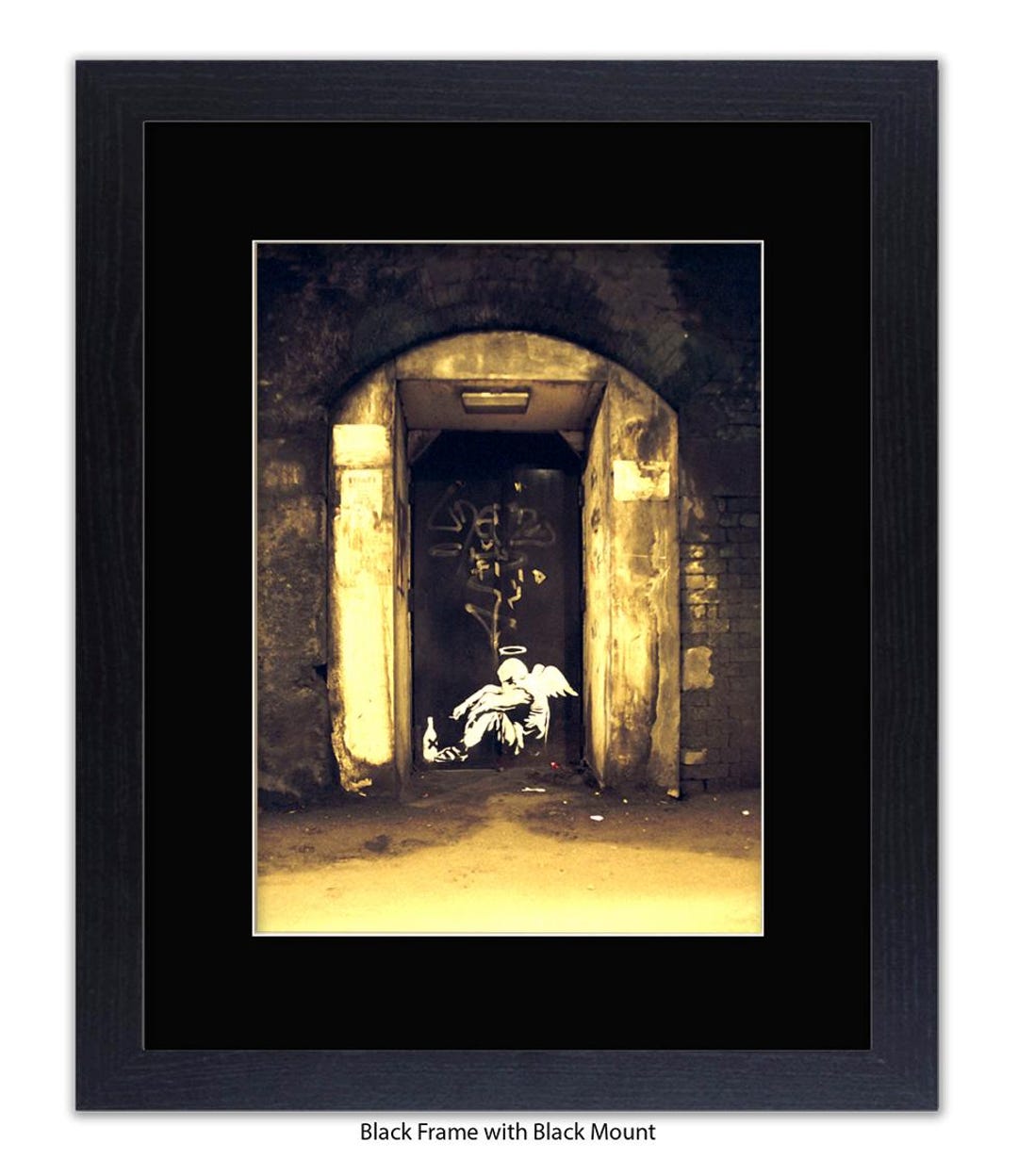 Fallen Angel - Mounted & Framed Banksy Print - Etsy
