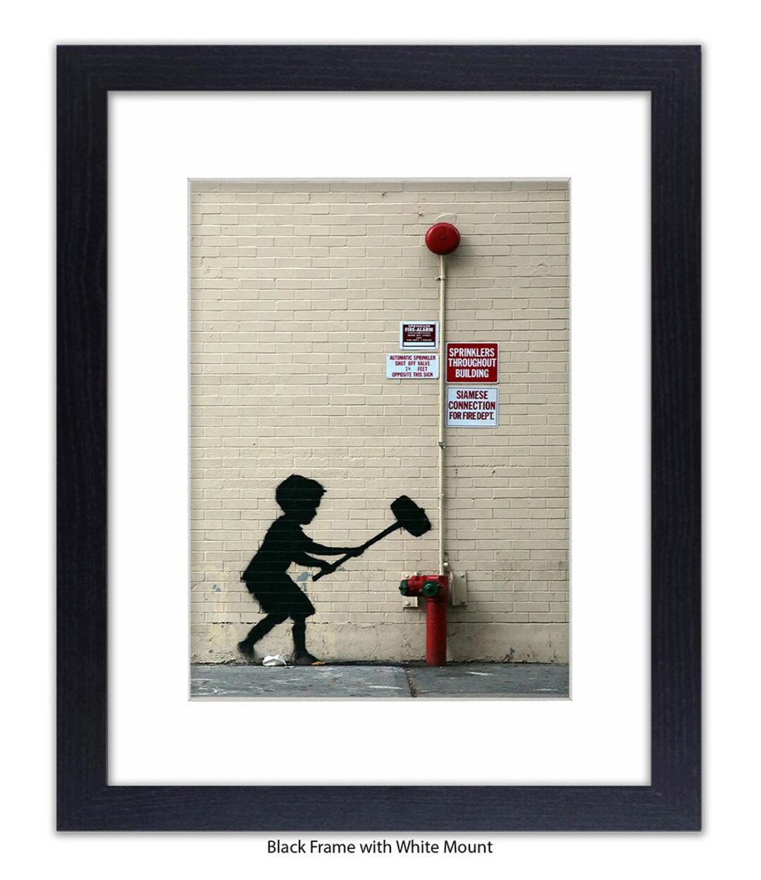 Hammer Boy - Mounted & Framed Banksy Print - Etsy