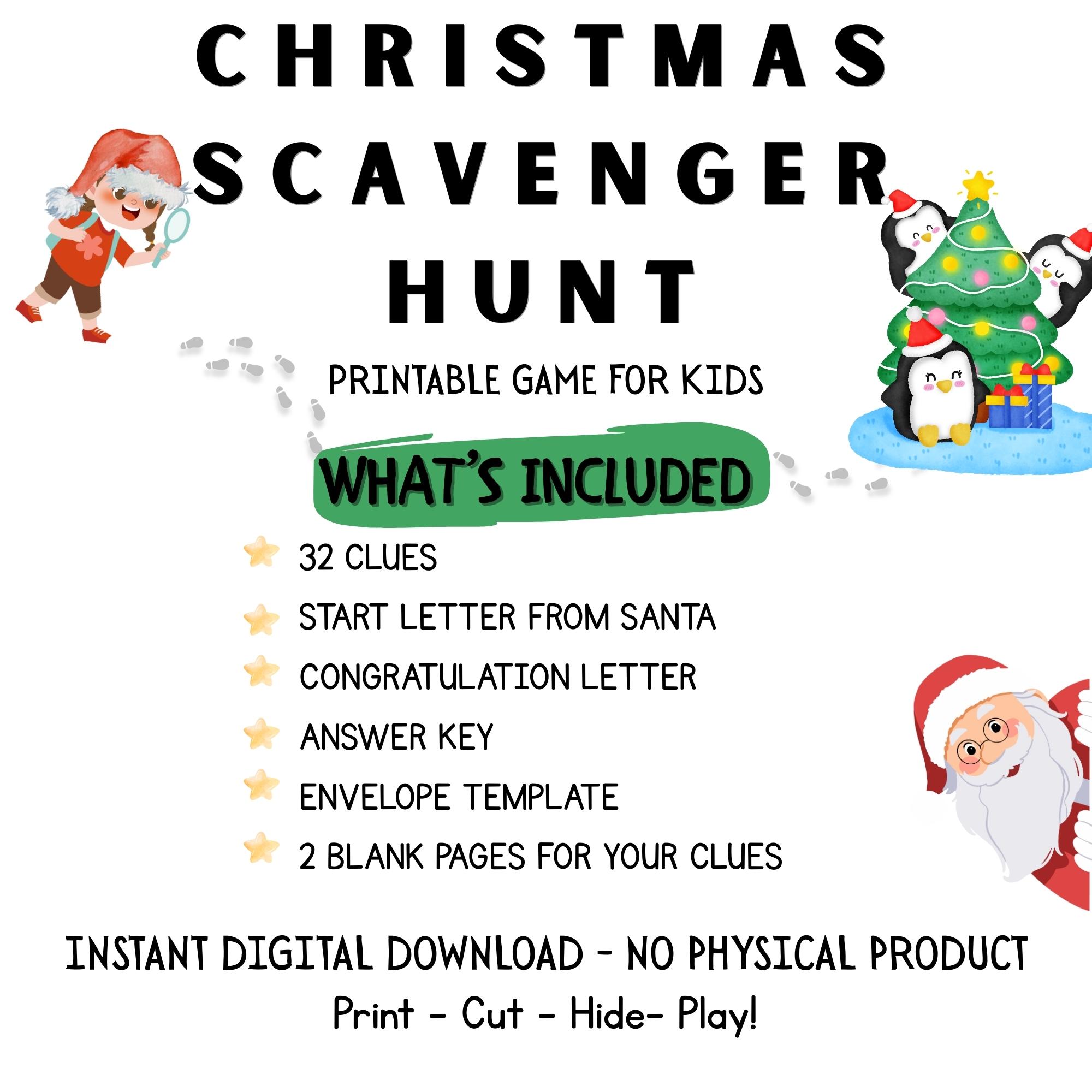 Christmas Scavenger Hunt – Printable Game for Kids - Etsy