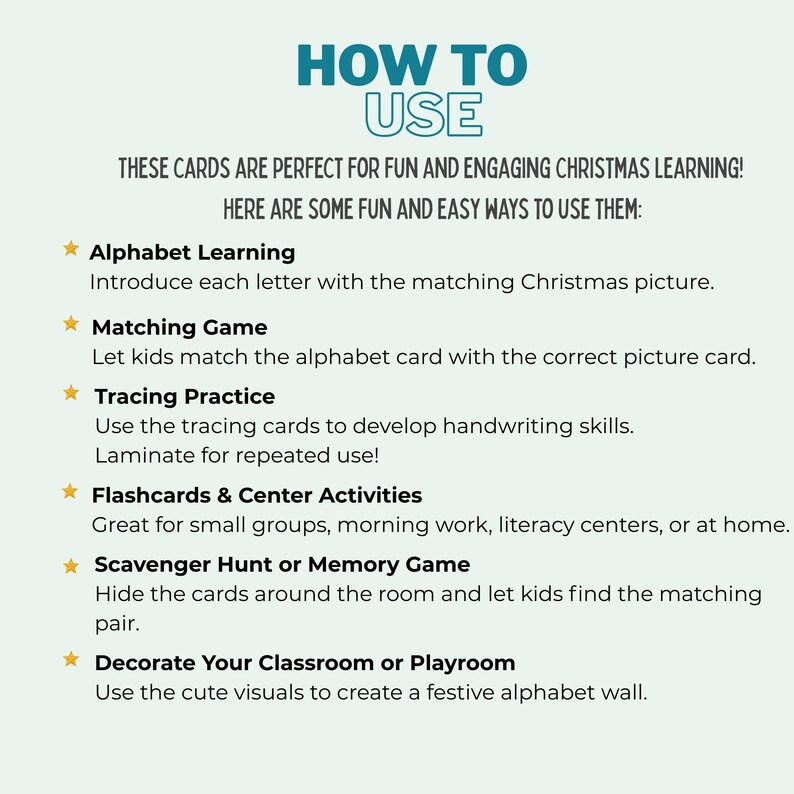 Christmas Alphabet & Matching Cards | Preschool Learning | Tracing ...