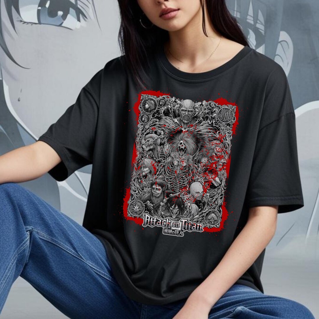 Classic Manga AOT Graphic T-shirt – 90s Anime-inspired Grunge Tee for ...