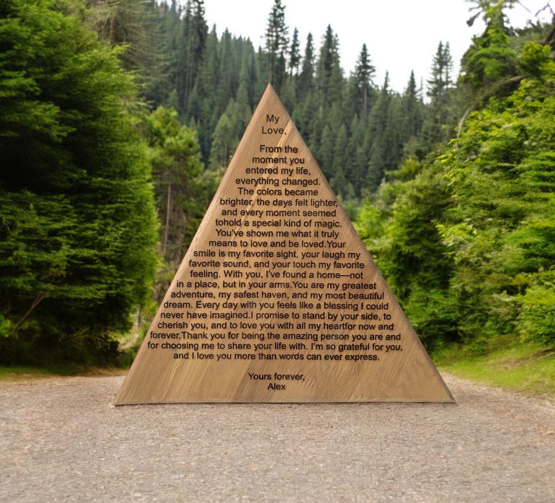 Triangle Shaped Oak Tree, Geometric Shape Poem Plaque Valentine's Day ...