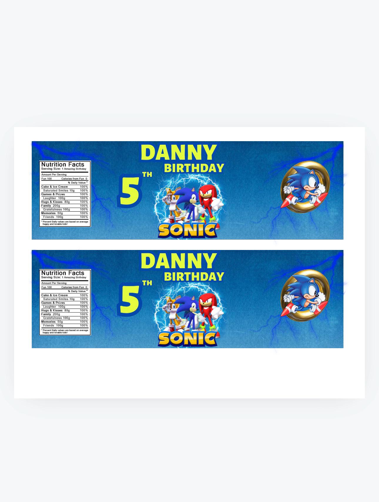 Sonic Party Favor Editable Template - Etsy
